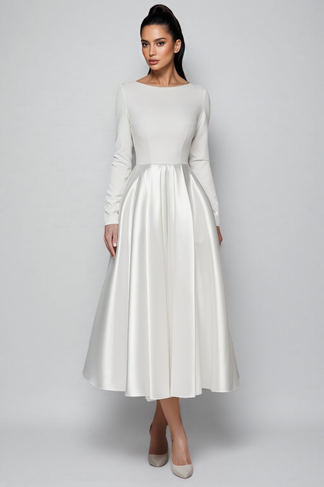 Nalea White Simple Maxi Dress – Ooins