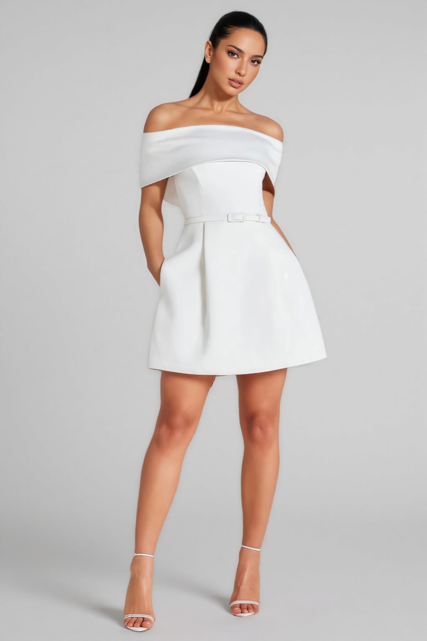 Trese White One Shoulder Mini Dress – Ooins
